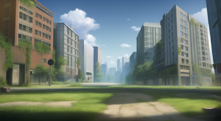 【フリー素材】崩壊都市の背景イラスト