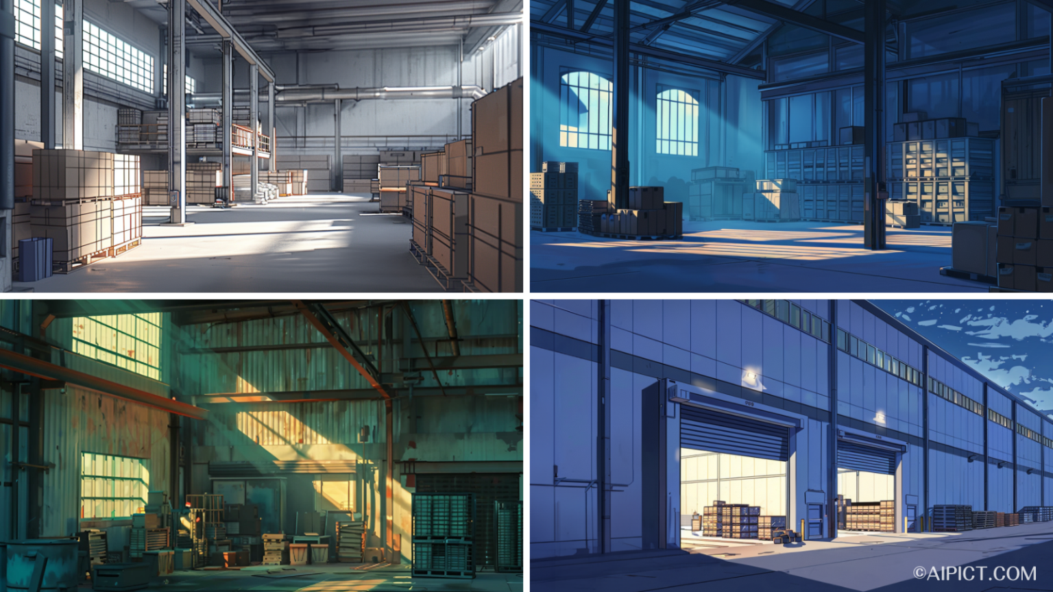 Background illustrations of a "Warehouse"
